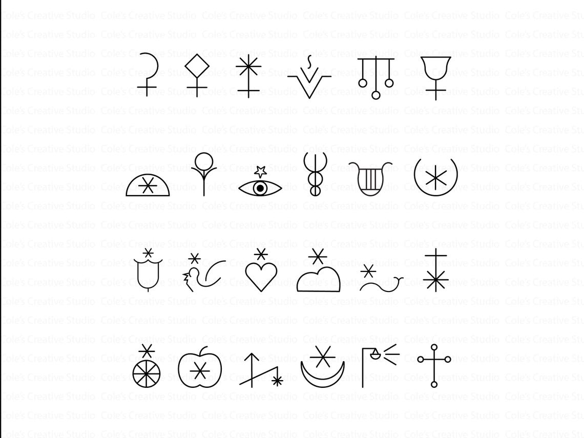 25 Asteroid Symbols SVG Bundle, Procreate Stamps, Astrological Symbols ...