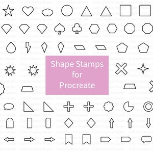 Basic Shape Outline Stamp Brushes, Procreate Stamps, Procreate Brushes, Stamp Bundle, Basic ...