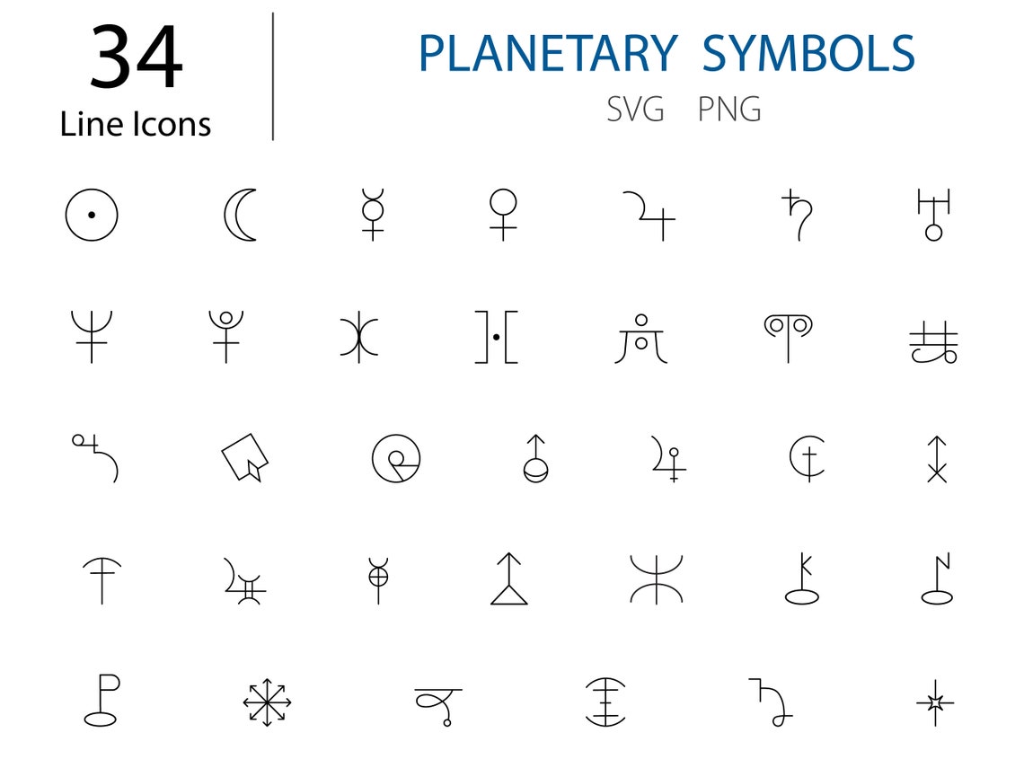 Planetary Symbols Icons, Planetary SVG, Galaxy Svg, Solar System ...