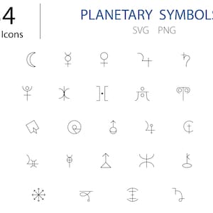 Planetary Symbols Icons, Planetary SVG, Galaxy Svg, Solar System ...