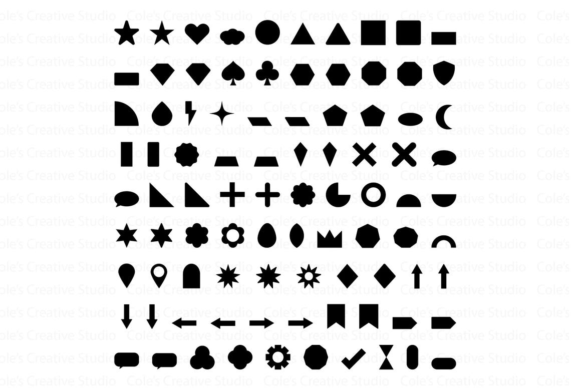 90 Basic Filled Shape SVG, Basic Shapes Svg, Basic Shapes Clipart ...