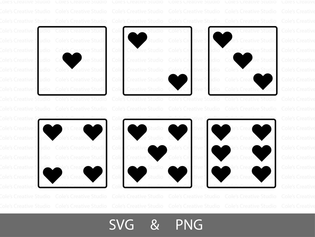 Heart Dice Outline Set Svg Dice Svg Heart Dice Dice - Etsy