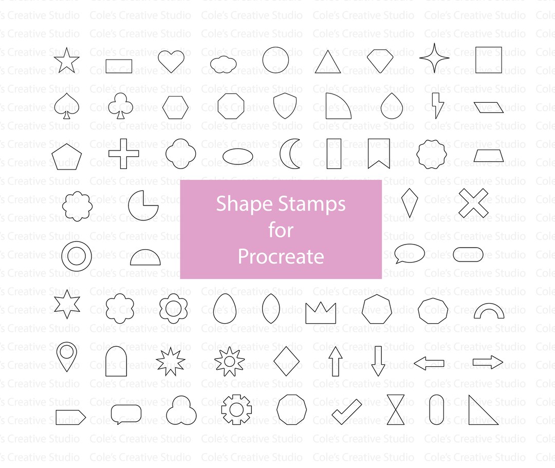 Basic Shape Outline Stamp Brushes, Procreate Stamps, Procreate Brushes ...