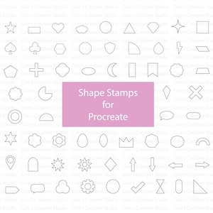 Basic Shape Outline Stamp Brushes, Procreate Stamps, Procreate Brushes, Stamp Bundle, Basic ...