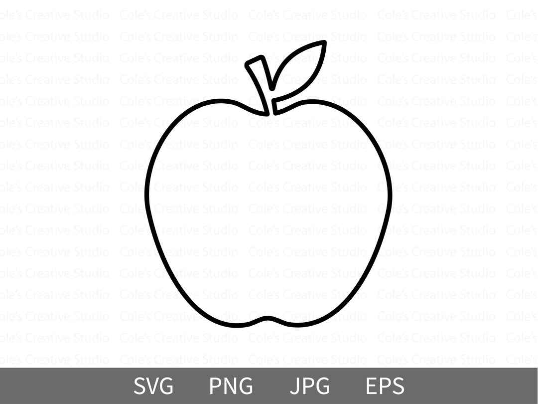 Apple Outline Svg, Apple Svg, Teacher Appreciation Svg, Apple Vector ...
