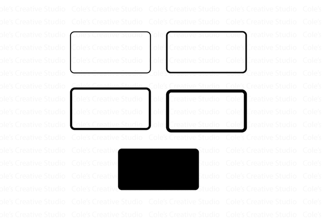 4 Rounded Rectangle Frames SVG, Rounded Rectangle Outline Svg, Filled ...