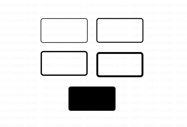 4 Rounded Rectangle Frames SVG, Rounded Rectangle Outline Svg, Filled ...