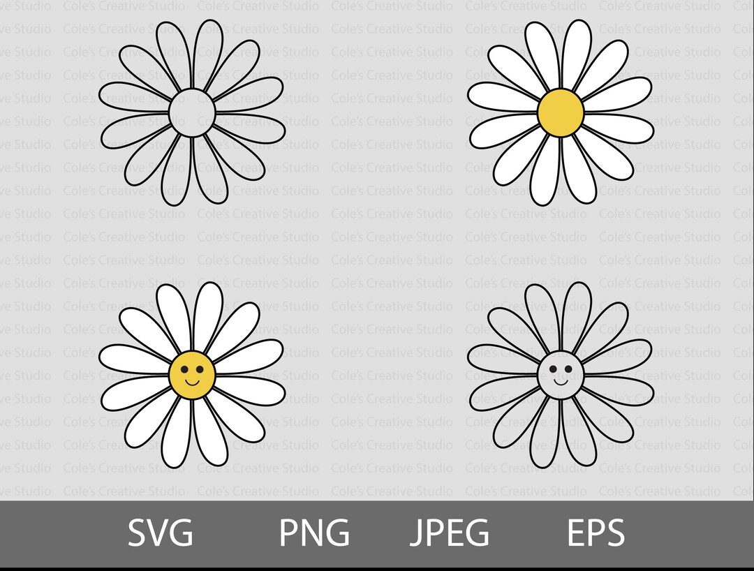 Daisy Svg Bundle, Daisy SVG, Smiley Face Svg, Wildflower Svg, Botanical ...