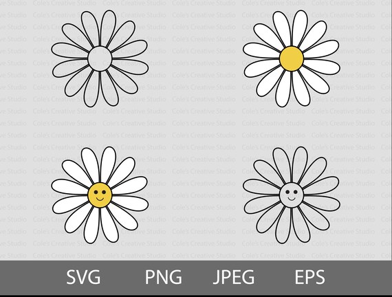 Daisy Svg Bundle Daisy SVG Smiley Face Svg Wildflower Svg | Etsy