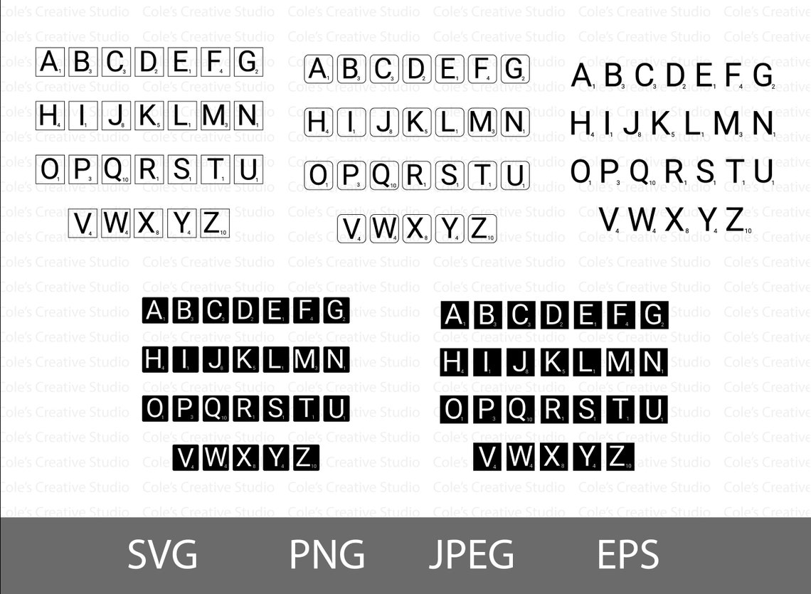 Tile Alphabets Svg Bundle, Tile Alphabet Svg, Tile Letters Svg, Word ...