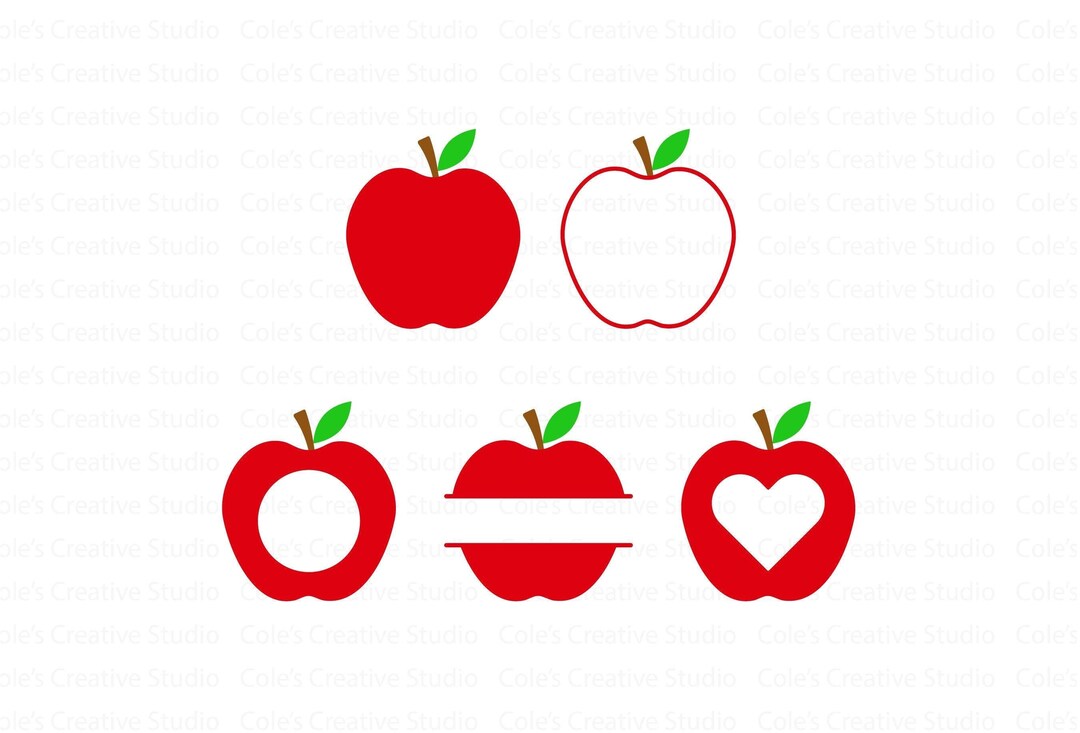 Apple Svg Bundle, Apple Svg, Teacher Appreciation Svg, Split Monogram ...
