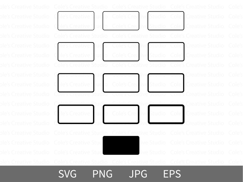 Rounded Rectangle Outlines SVG, Rectangle Border SVG, Retangle Template ...