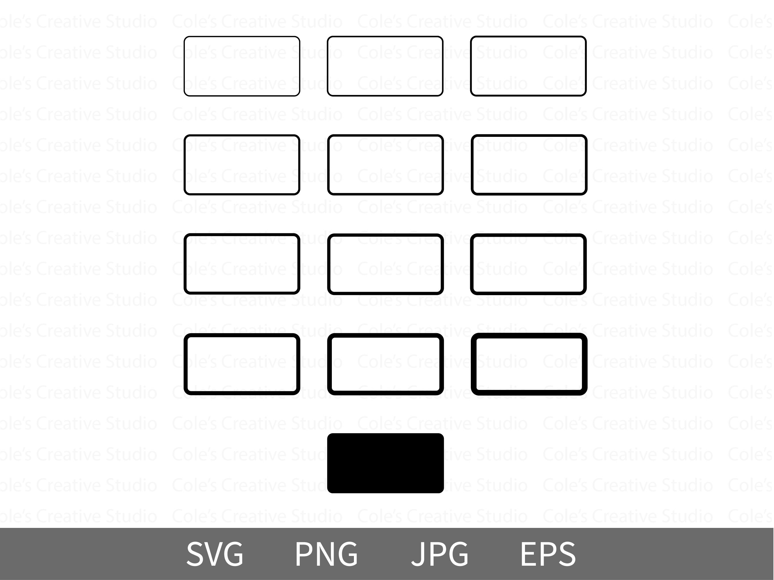 Rounded Rectangle Outlines SVG, Rectangle Border SVG, Retangle Template ...