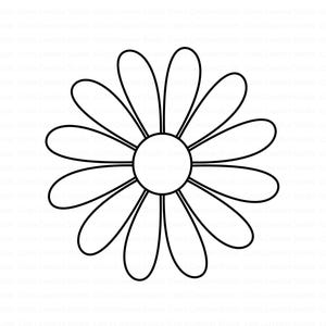 Daisy Svg, Simple Daisy Outline, Daisy Outline Svg, Wildflower SVG ...