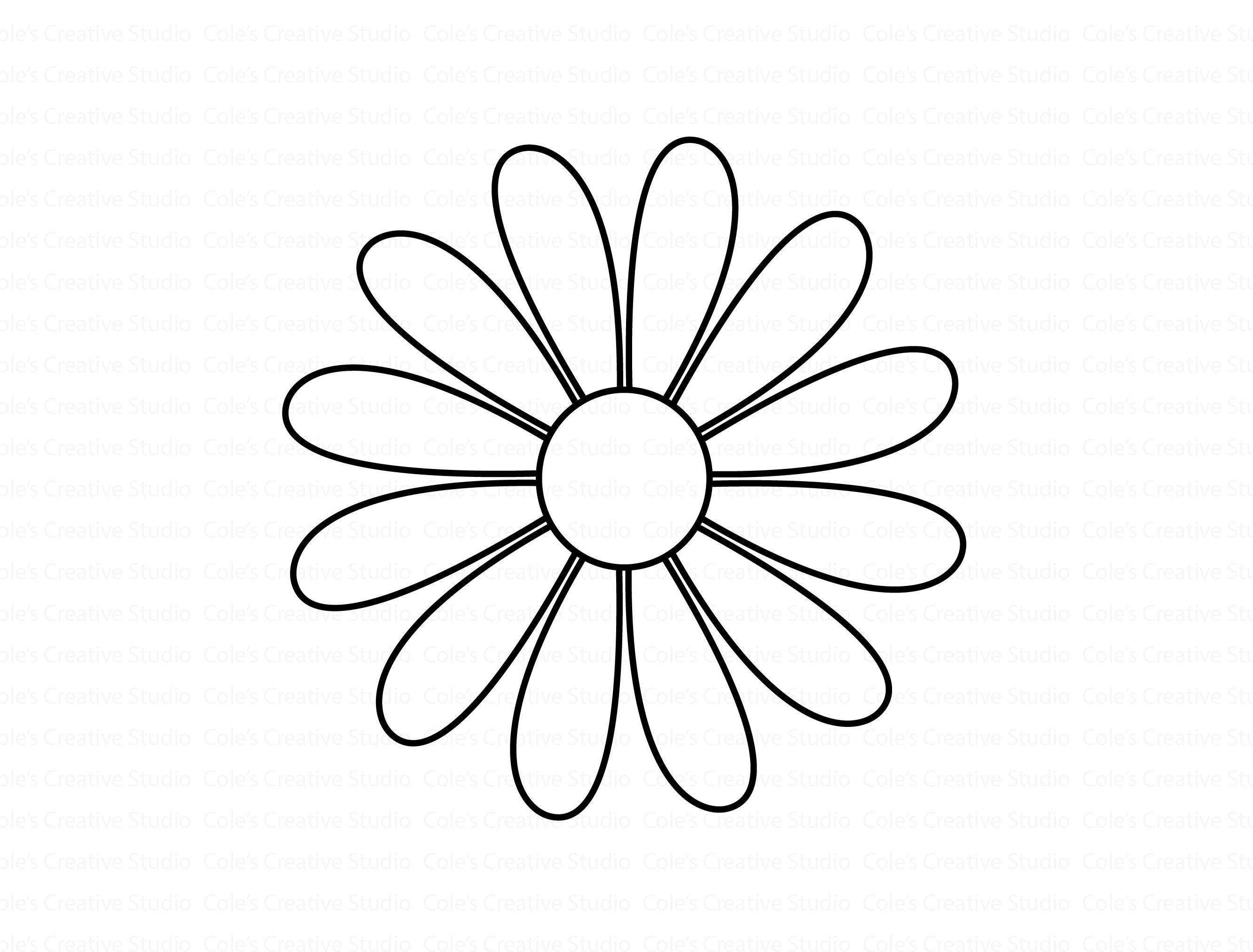 Daisy Svg, Simple Daisy Outline, Daisy Outline Svg, Wildflower SVG ...