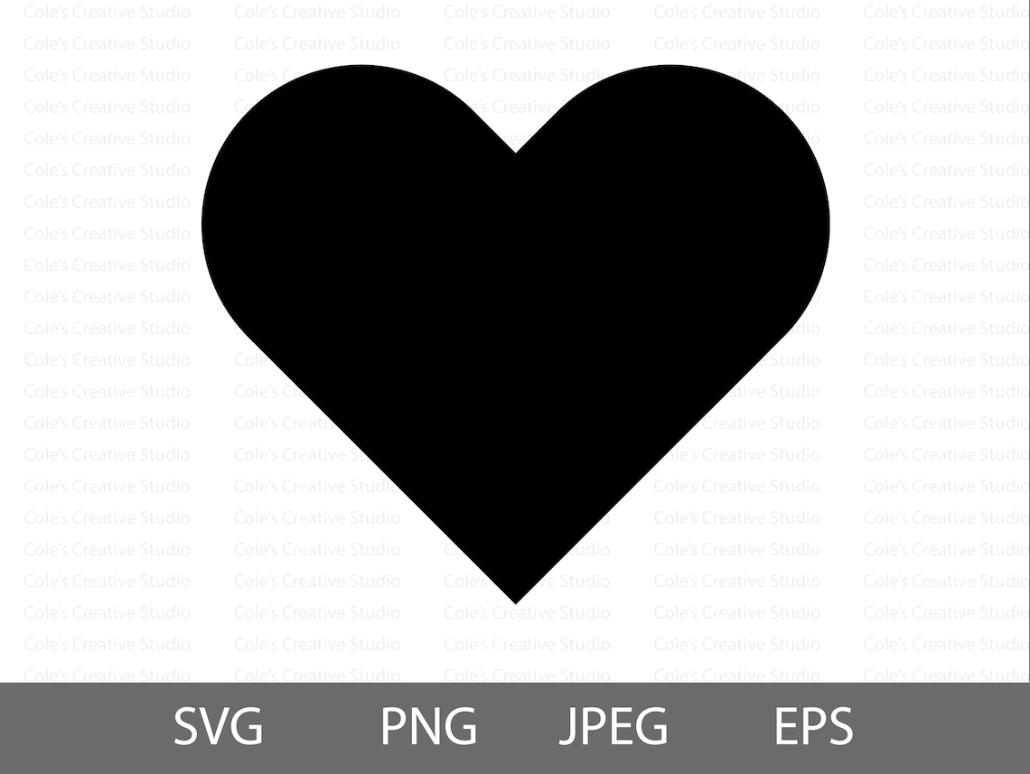 Solid Heart Svg Filled Heart Svg Simple Heart Clipart Heart - Etsy