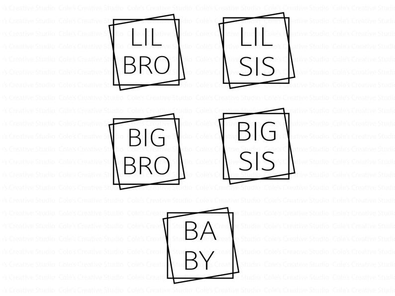 Matching Siblings Double Frame Svg Bundle, Square Frame Svg, Double ...