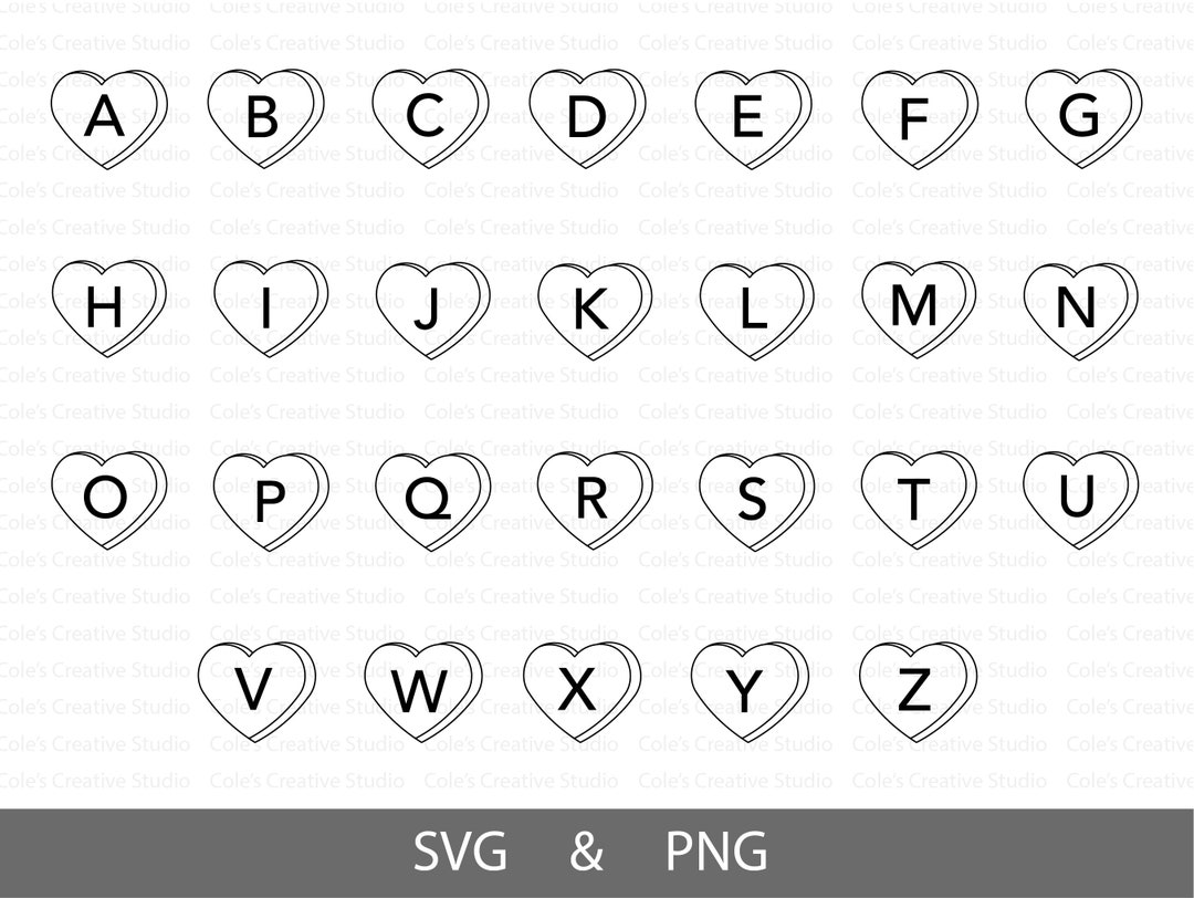 Conversation Hearts Alphabet Svg Bundle, Conversation Hearts ...