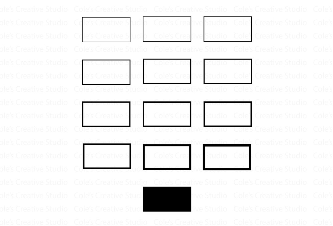 Rectangle Outlines SVG, Different Thickness, Rectangle Border SVG ...