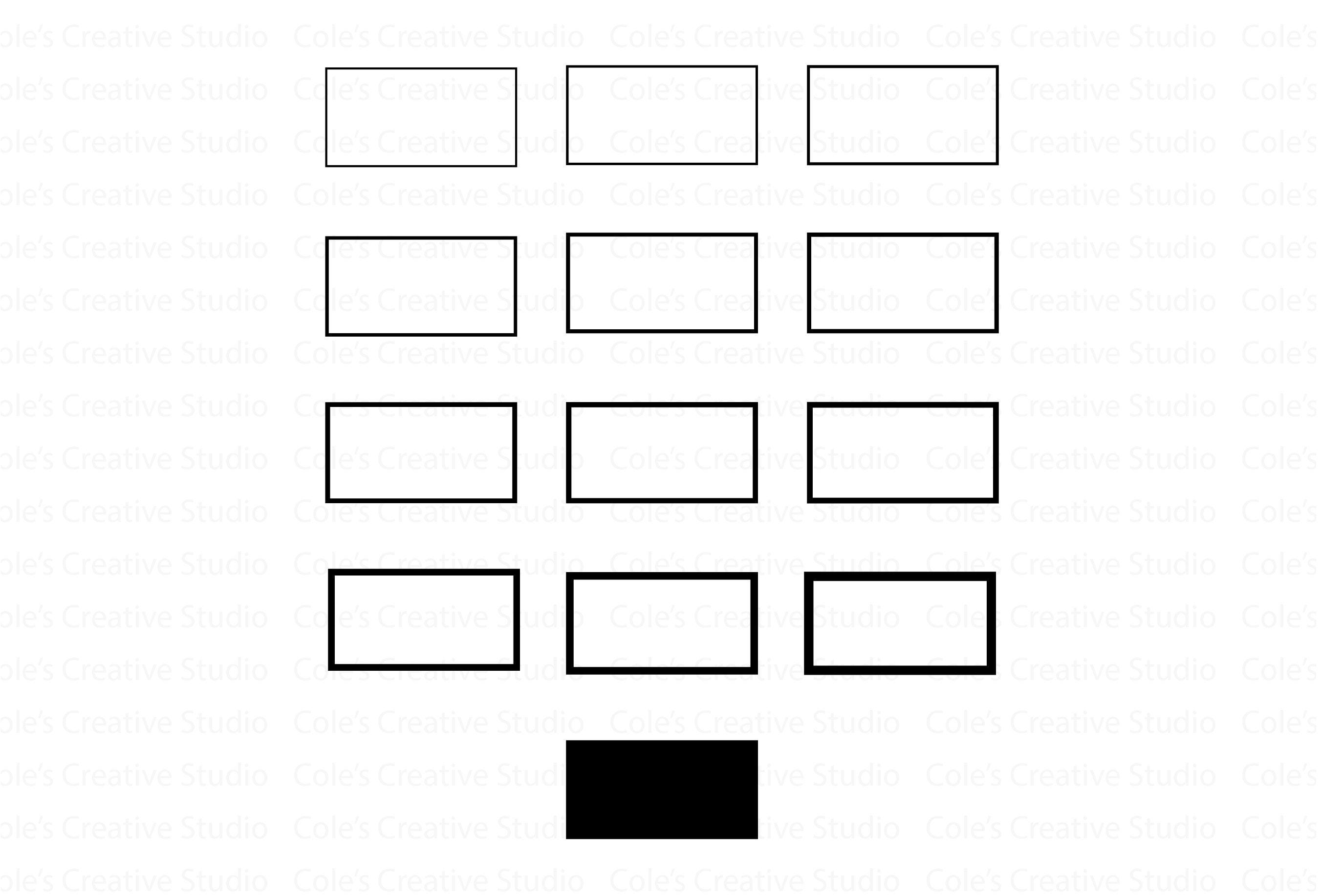 Rectangle Outlines SVG, Different Thickness, Rectangle Border SVG ...