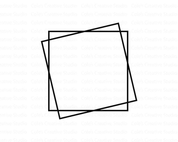 Double Square Frame Svg Png Eps Pdf Files, Square Frame Svg, Geometric ...