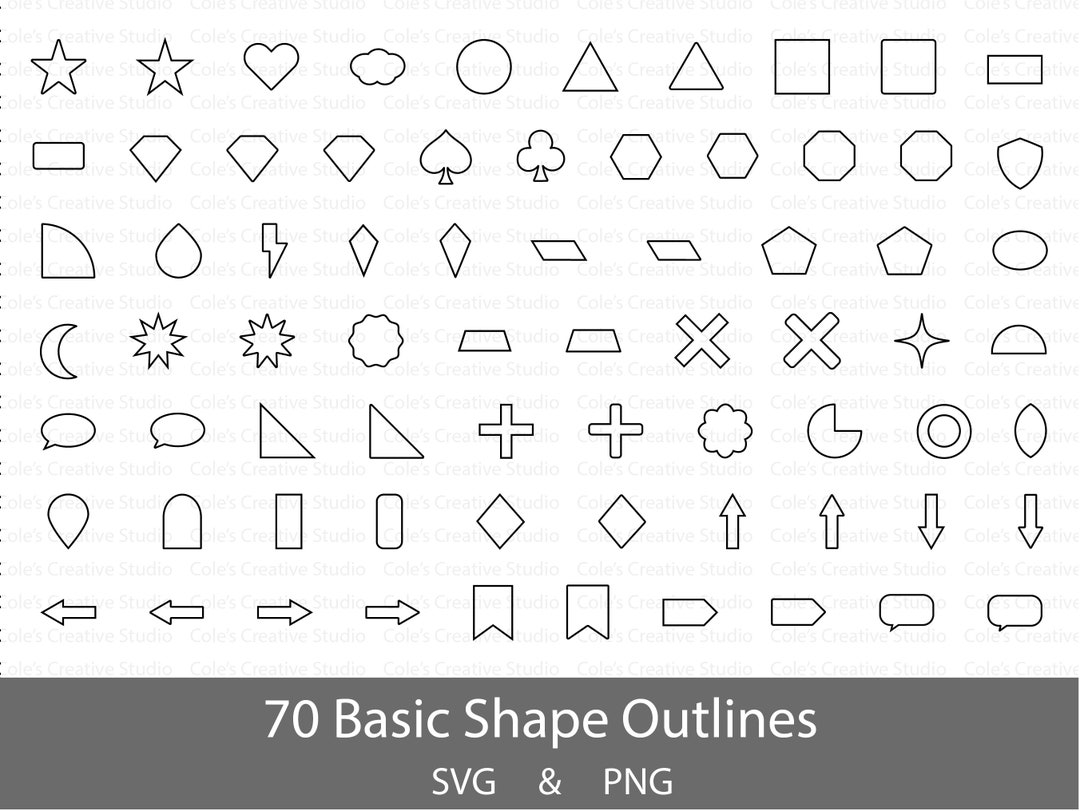 70 Basic Shape Outline Bundle Shapes SVG Bundle Shapes Svg - Etsy México