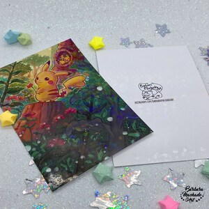 Pikachu Holographic A6 Altered Card Print - Etsy