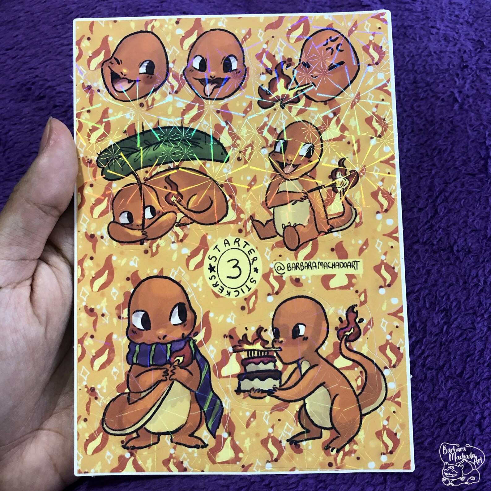 CHARMANDER Sticker Sheet Holographic Vinyl | Etsy
