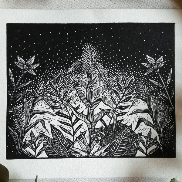 Linocut - Etsy