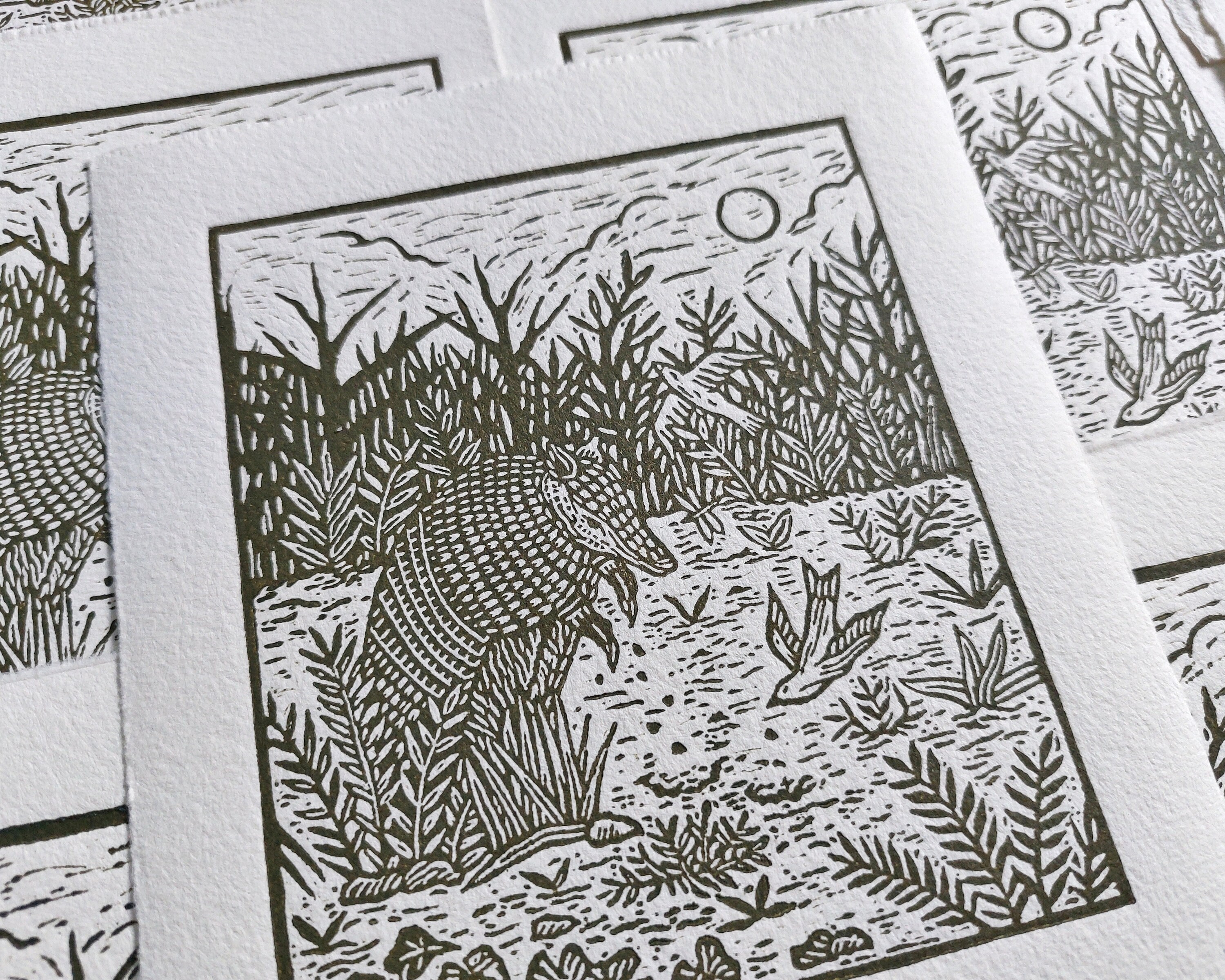 Armadillo Artwork, Armadillo Print, Milpa Original Linocut Print, Block ...