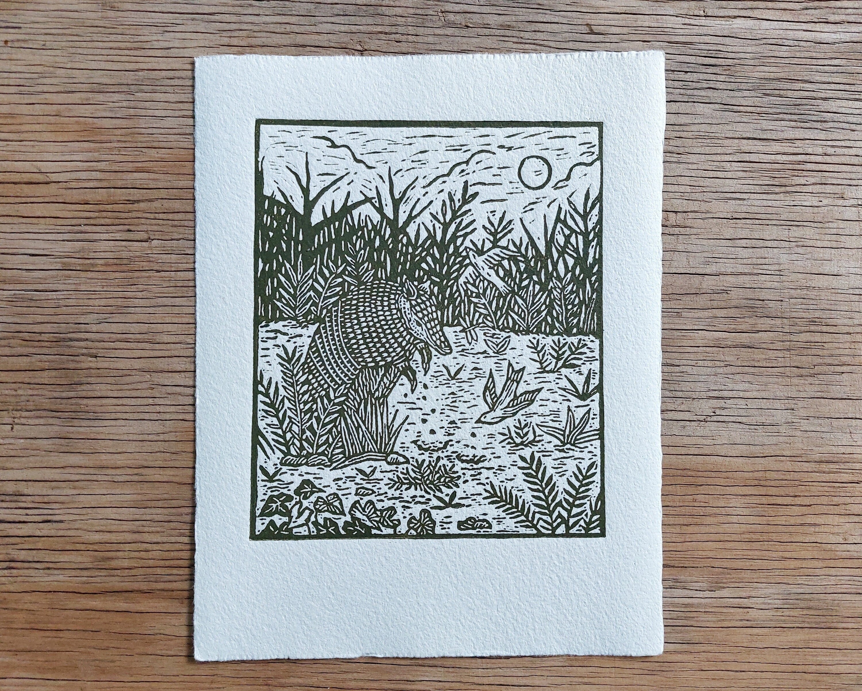 Armadillo Artwork, Armadillo Print, Milpa Original Linocut Print, Block ...