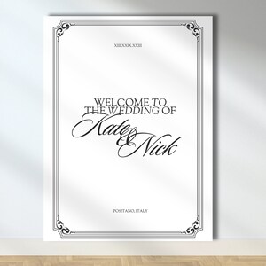 Old Hollywood Custom Wedding Welcome Sign Template | Minimalist Wedding ...