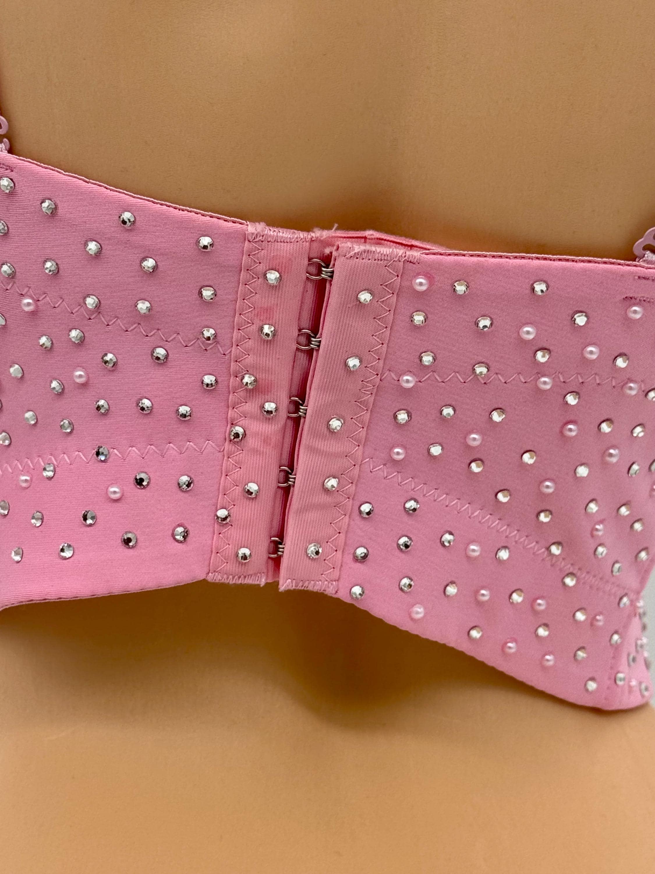 Pink Rhinestone Corset Top – Sparkling Fringe Bustier for Special ...