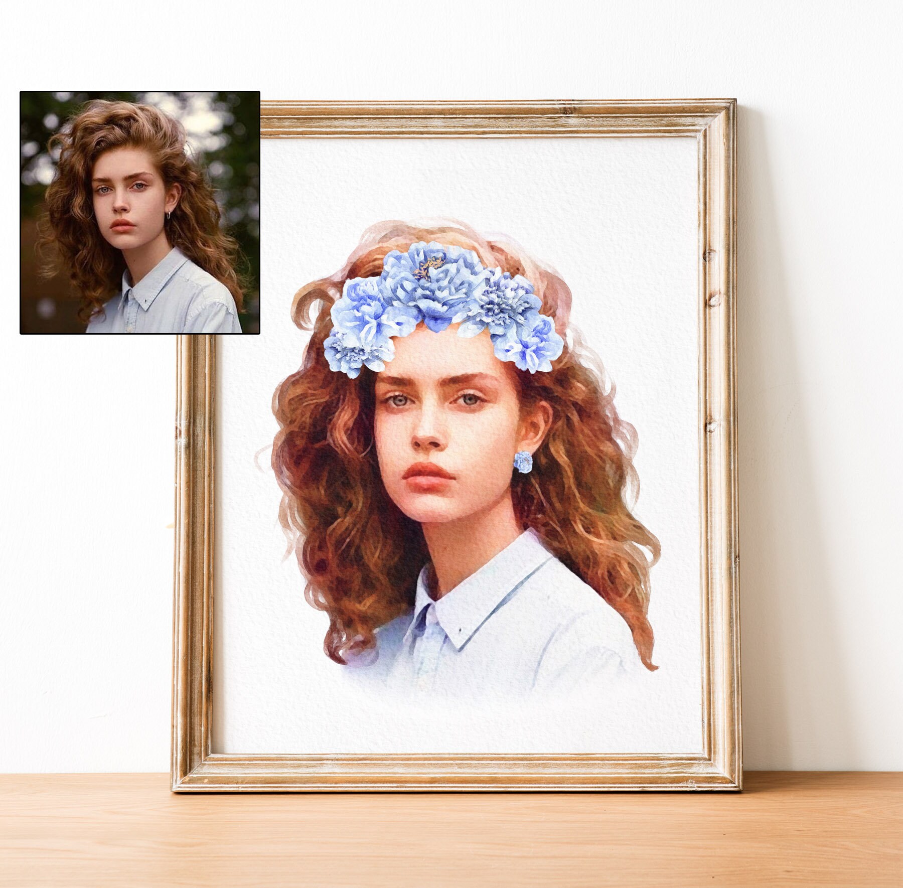 Custom portrait from photo Personalised gift Gift for her | Etsy