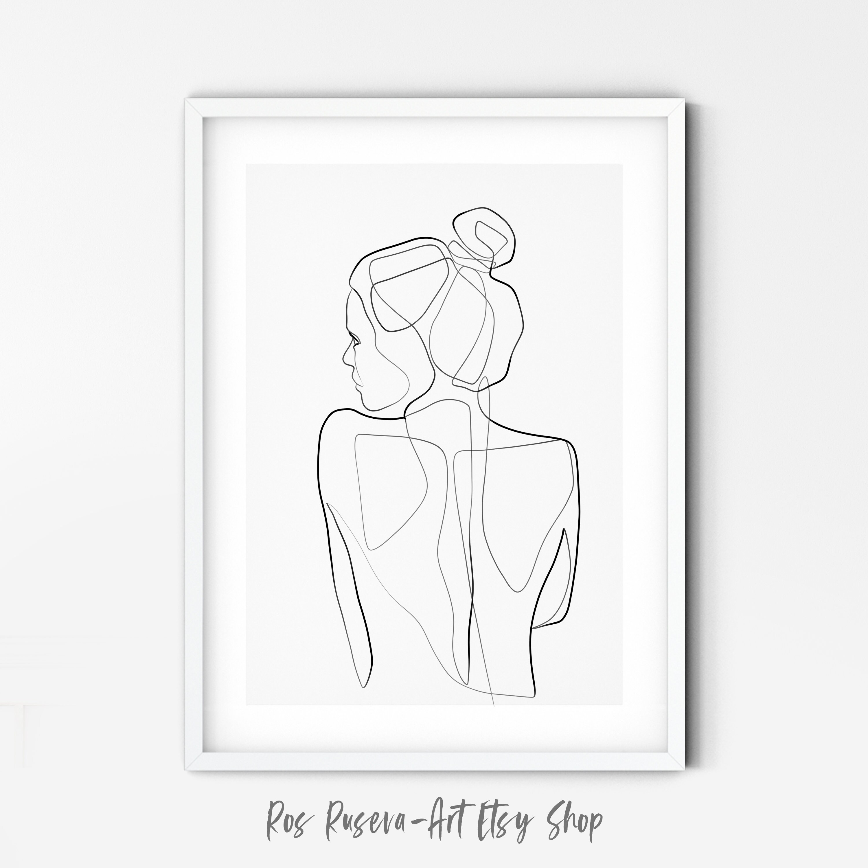 Set Of 3 Prints Single Line Art Erotic Art Print One Line Art Female