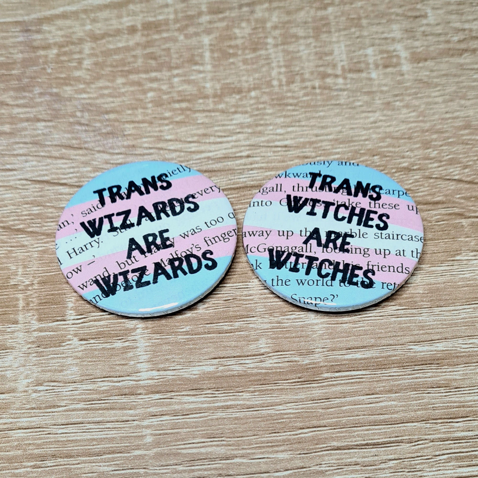 Trans Wizards and Witches Transgender Harry Potter Badge Book Text With ...