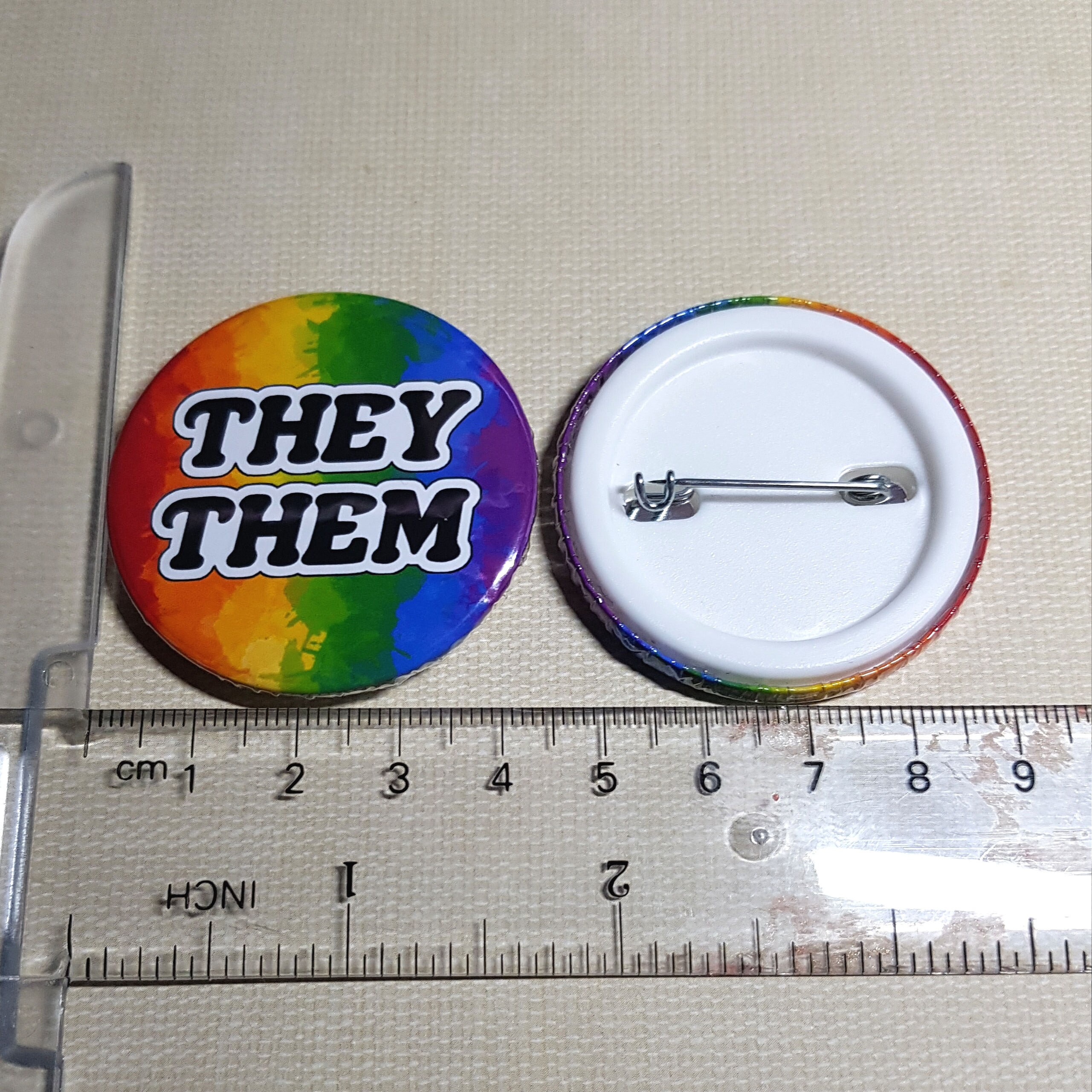 Pronouns Badges She/her He/him They/them or CUSTOM Pronouns LGBT Rainbow Pride Colours - Etsy