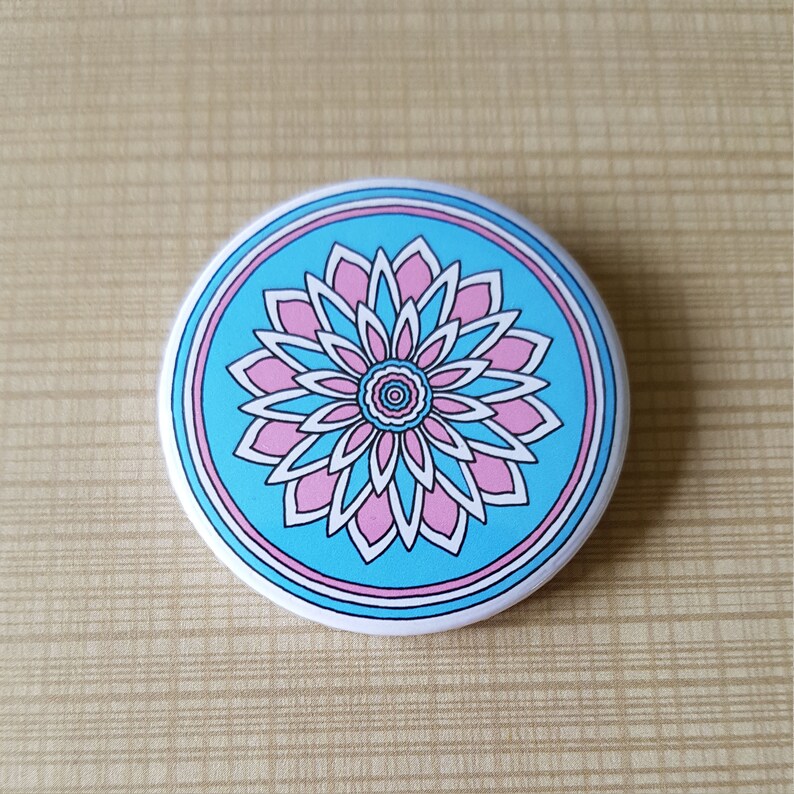 Transgender Chrysanthemum Badge Stylised Flower in Trans - Etsy