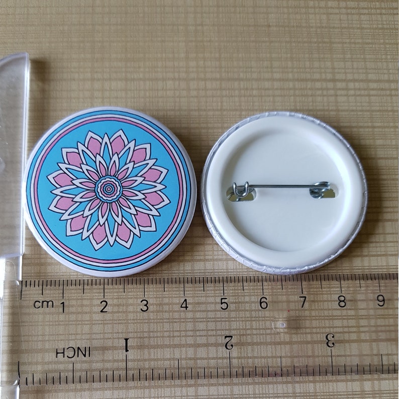 Transgender Chrysanthemum Badge Stylised Flower in Trans - Etsy