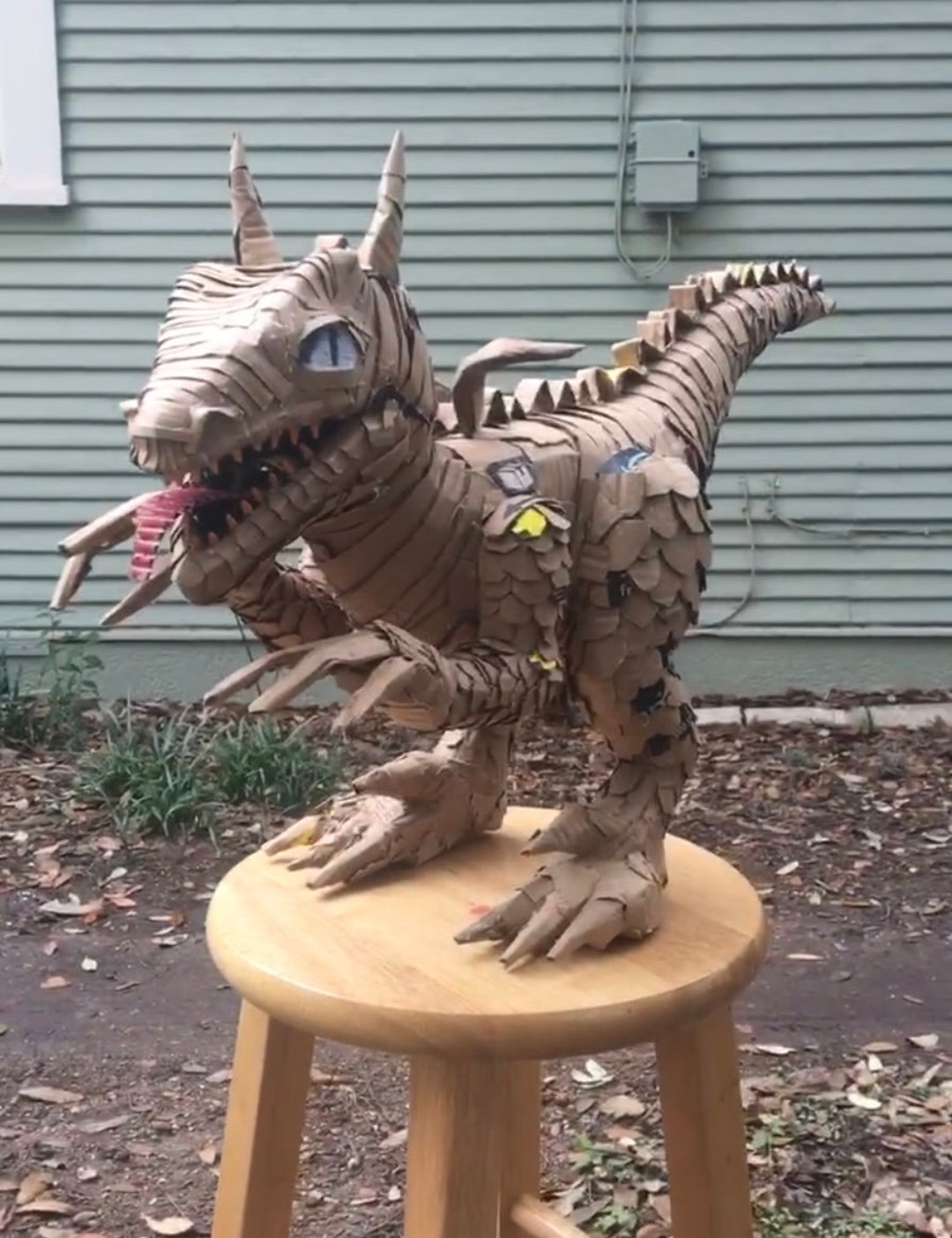 Cardboard Dragon , Cardboard Art ,recycled Art, Paper Dragon, Paper ...