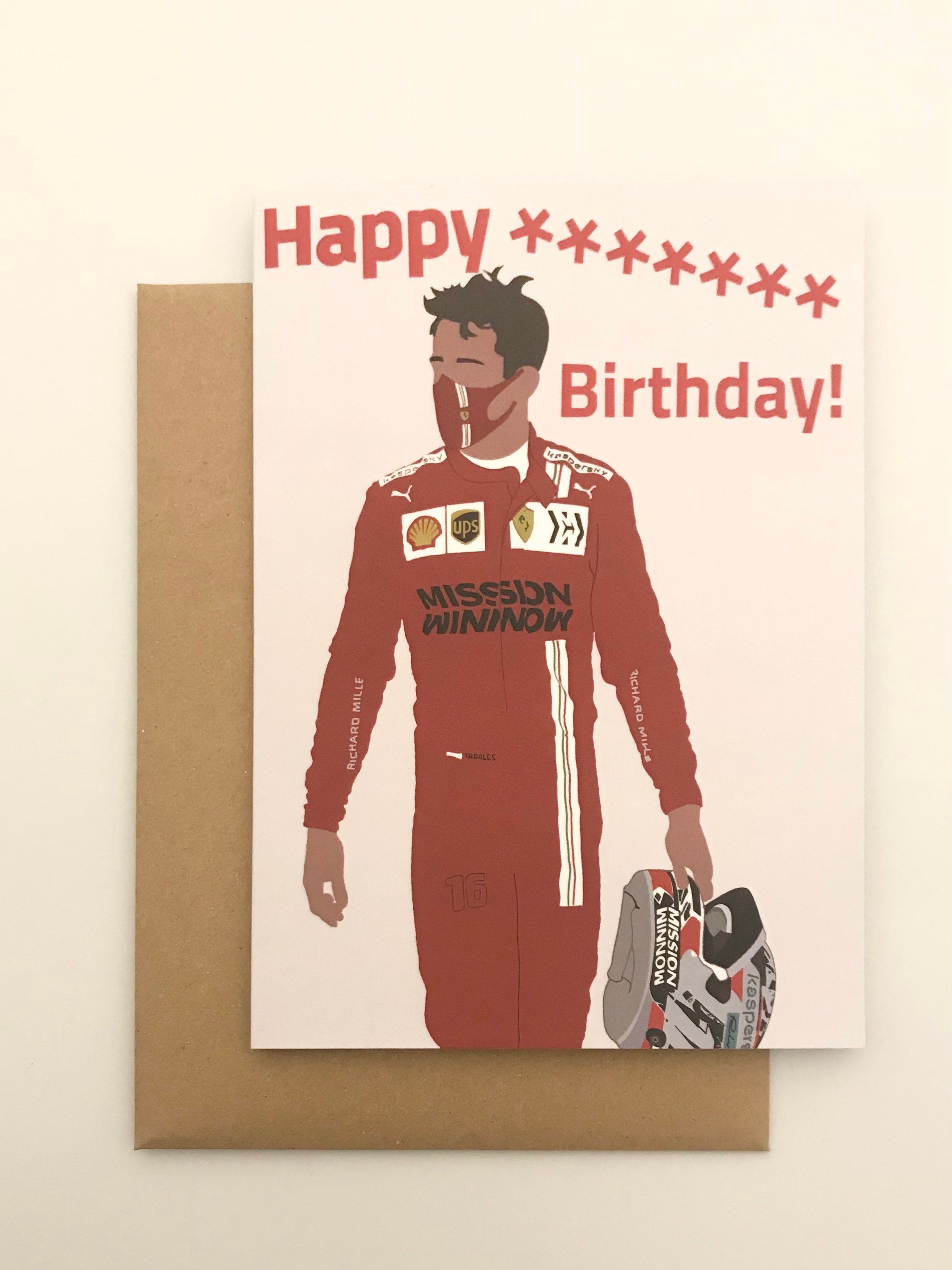 Charles Leclerc f1 formula 1 happy birthday card greeting card gift ...
