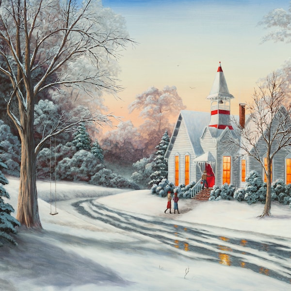 Schoolhouse Landscape Painting - Etsy