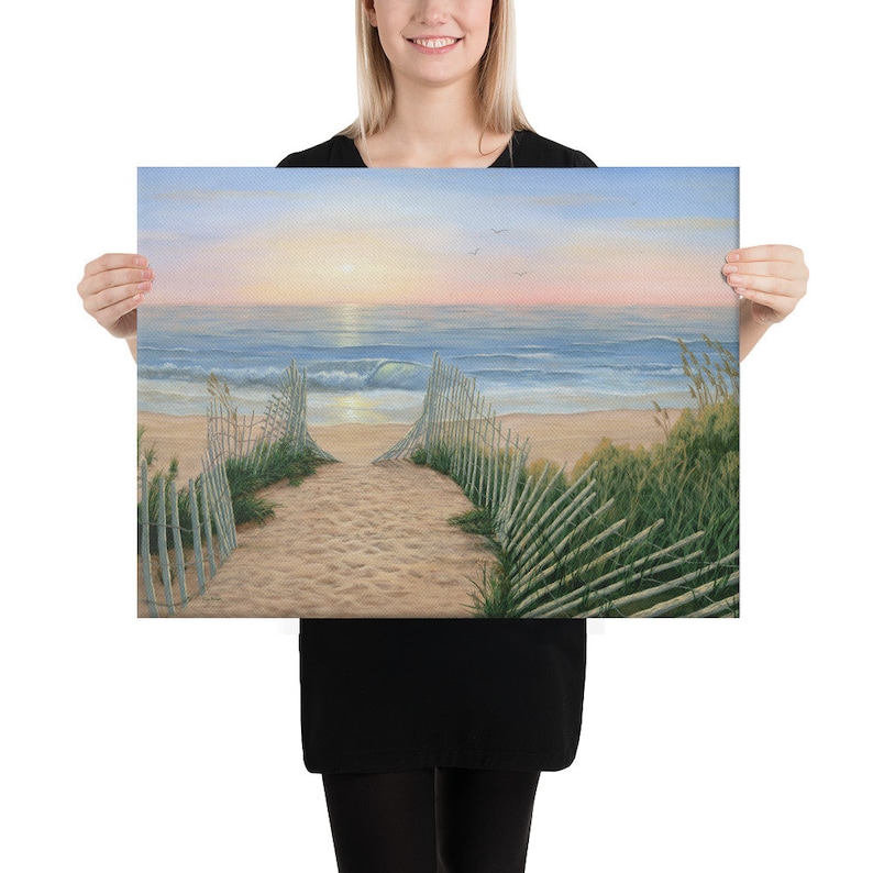 Beach Fence Coastal Landscape Giclée Beach Print for Home Decor ...