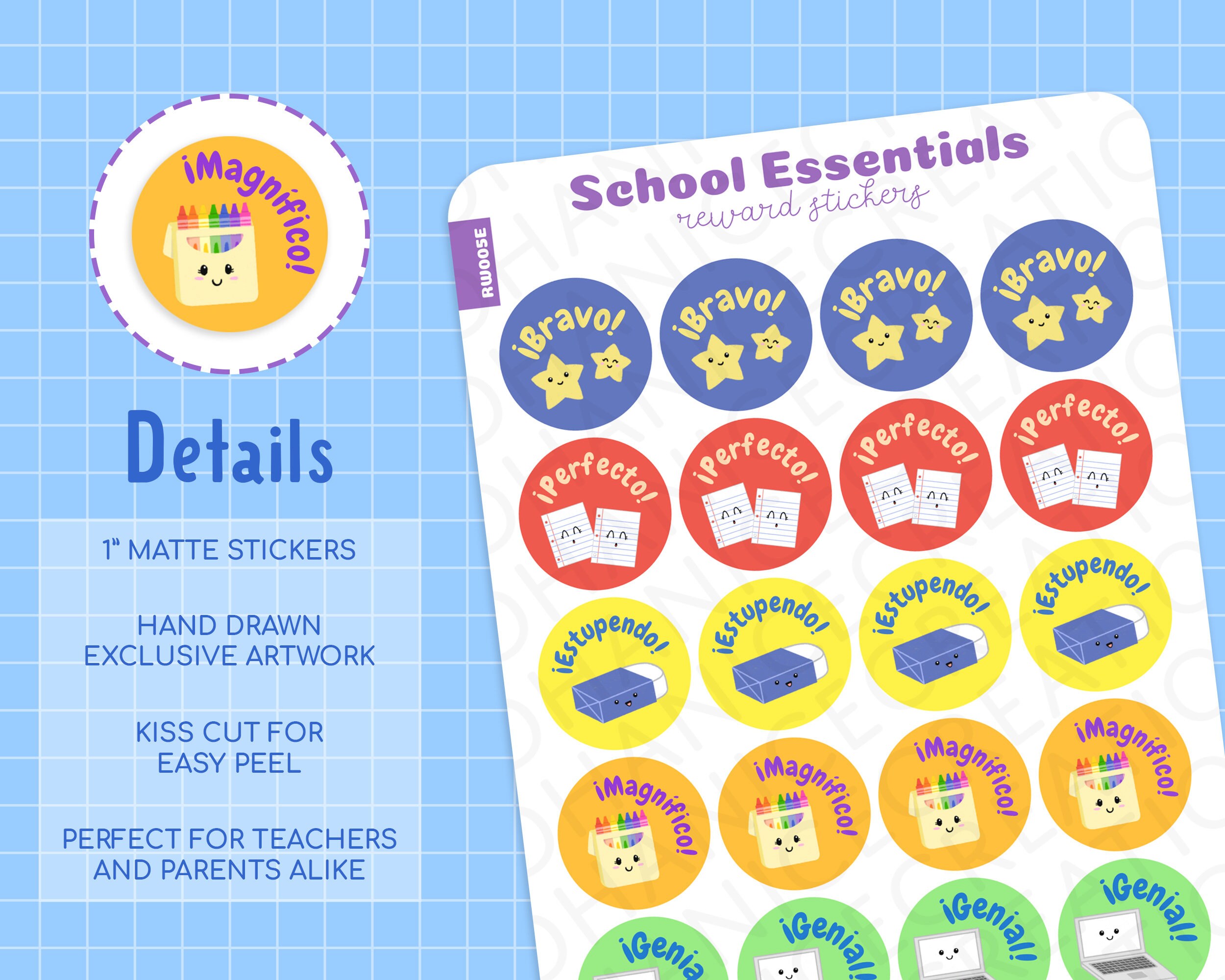 Pegatinas de recompensa para estudiantes de español de regreso a la ...