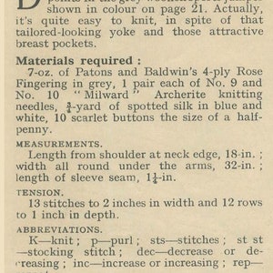 Vintage Knitting Pattern From Needlewoman Magazine. A Smashing June ...