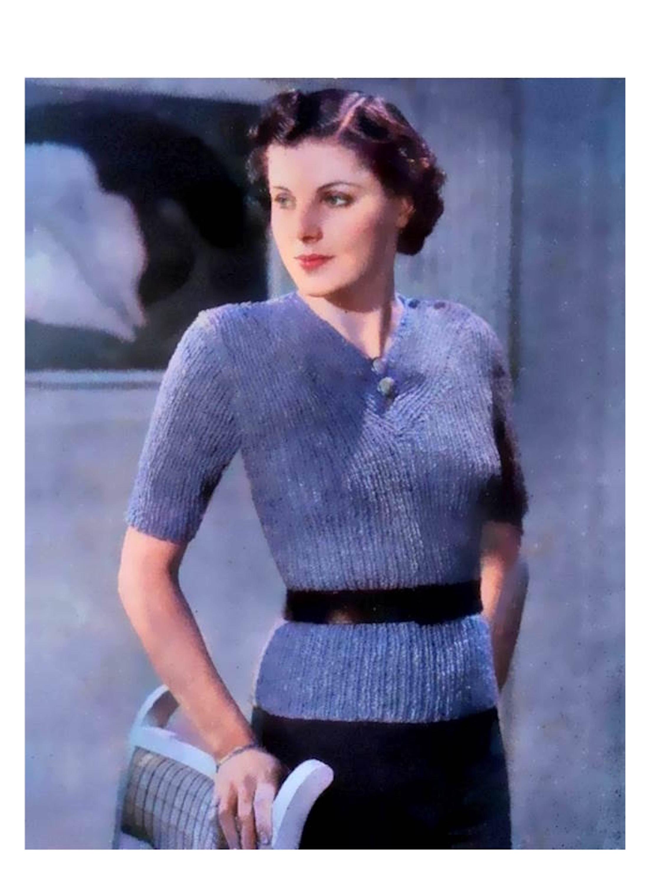 Vintage 1937 Jumper Knitting Pattern (PDF Pattern) - Etsy