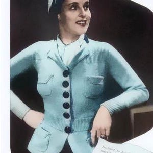 Vintage 1942 Knitting Pattern for a Ladies Long Line Jacket. - Etsy