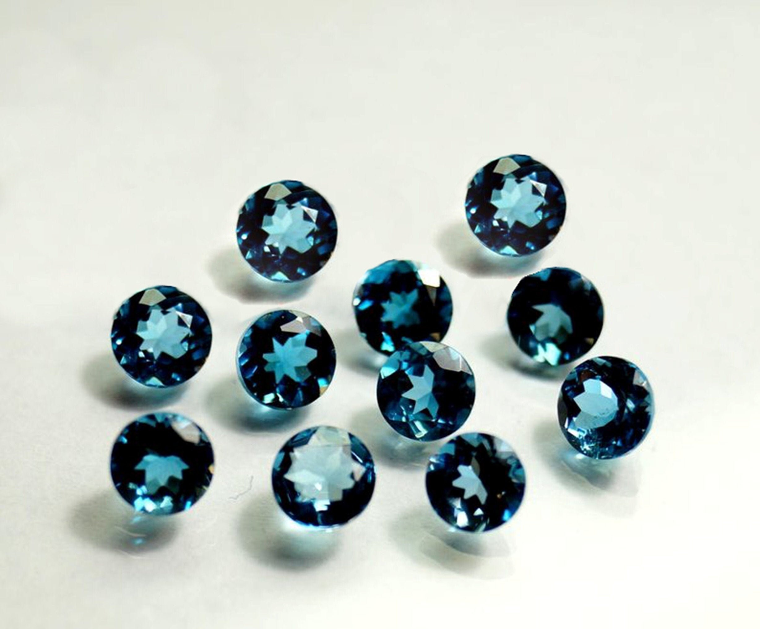 3MM 4MM 5MM London Blue Topaz Round Faceted AAA - Etsy