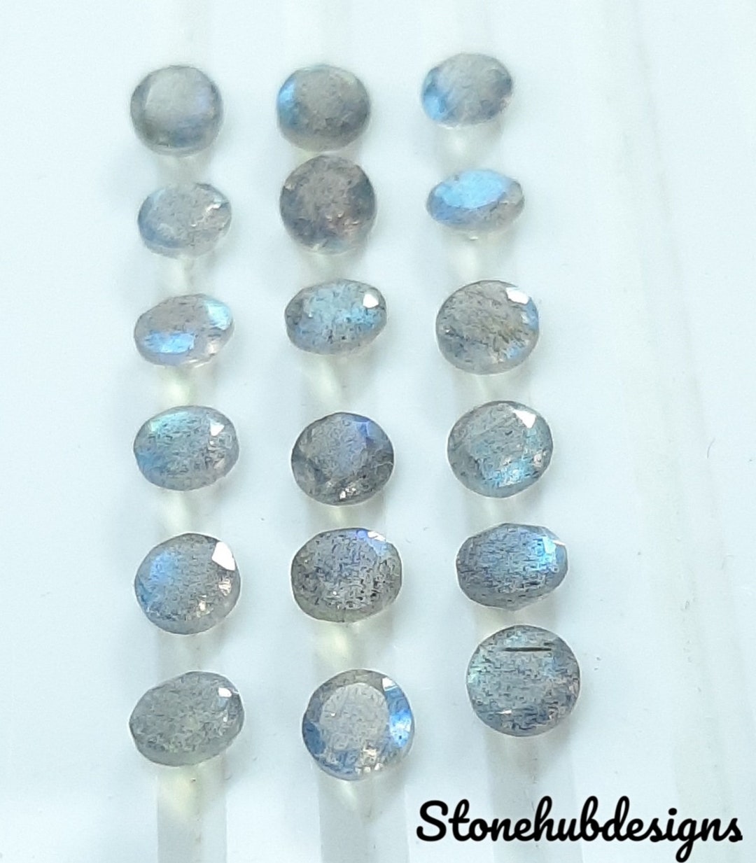 3MM, 4MM, 5MM, 6MM Natural Labradorite Faceted Round Cut Stone, AAA ...