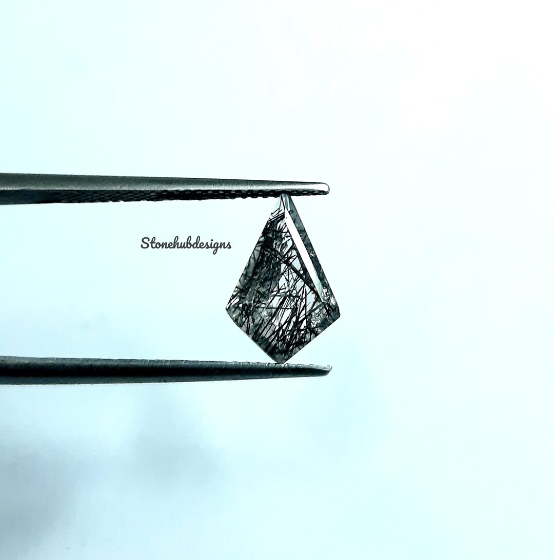6x9mm, 7x10mm, 8x12mm Natural Black Rutilated Quartz Faceted Kite Cut ...